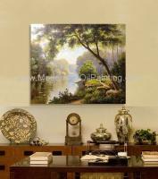 China Paintings Of Landscapes Scenery Fresh Forest Modern Abstract Wall Art Oil Painting for sale