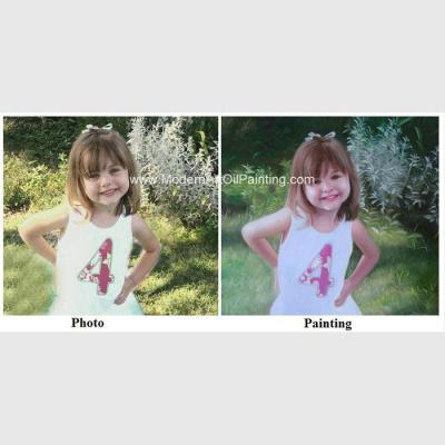 China Children Portraits Painting Oil on Canvas Professional Photo to Painting Gift for sale