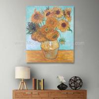 China Hand Painted Van Gogh Oil Reproduction, Vincent Sunflowers Still Life Oil Paintings for sale
