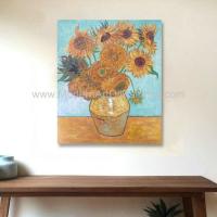 China Hand Painted Van Gogh Oil Reproduction, Vincent Sunflowers Still Life Oil Paintings for sale
