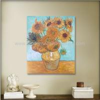 China Hand Painted Van Gogh Oil Reproduction, Vincent Sunflowers Still Life Oil Paintings for sale