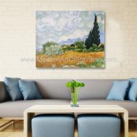China Handmade Vincent Van Gogh Oil Paintings Reproduction Wheat Field with Cypresses for sale