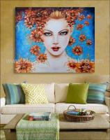 China Contemporary Figurative Oil Painting Art Female Portrait Painting Newest Style for sale
