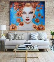 China Contemporary Figurative Oil Painting Art Female Portrait Painting Newest Style for sale