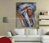 China Impression Human Portrait Painting Tribal Leaders Handmade On Canvas for sale
