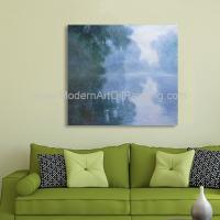 China Green Claude Monet Oil Paintings Reproduction Misty Morning on the Seine for sale