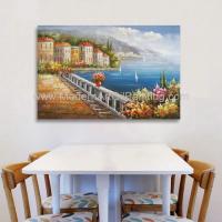 China European Mediterranean Oil Painting , Handmade Canvas Flower Garden Oil Painting for sale