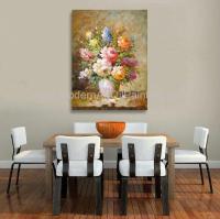 China Abstract Floral Still Life Oil Paintings Colorful Flowers Vase Canvas Painting for sale