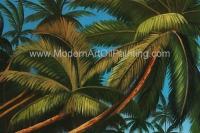 China Hand Painted Hawaiian Artwork Paintings , Coconut Trees Landscape Oil Painting On Canvas for sale