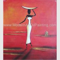 China Abstract Modern Oil Paintings , Handmade African Women Canvas Painting Acrylic for sale