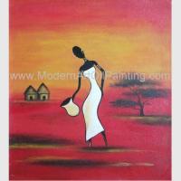 China Abstract Modern Oil Paintings , Handmade African Women Canvas Painting Acrylic for sale