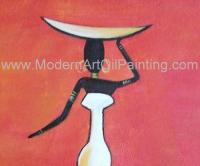 China Abstract Modern Oil Paintings , Handmade African Women Canvas Painting Acrylic for sale