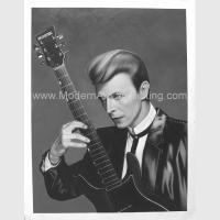 China Hand Painted 	Custom Oil Painting Portraits Black And White Music People Art for sale