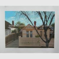 China Scenery Portrait Oil Painting From Photo , Realistic House Canvas Art For Decor for sale