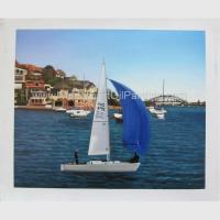 China Realistic Sailboat Oil Painting On Canvas , Custom Portrait Painting From Photo for sale