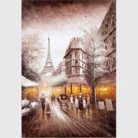 China Palette Knife Paris Oil Painting Paris Street Handmade Thick Oil on Canvas for sale