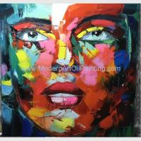 China Custom Oil Portrait Painting People Face Painting By Palette Knife for sale