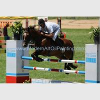 China Photo Custom Oil Portraits Horse Race Oil Painting Handmade On Canvas for sale