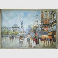 China Home Decor Handmade Paris Oil Painting Canvas Streetscape Painting for sale