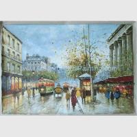 China Home Decor Handmade Paris Oil Painting Canvas Streetscape Painting for sale