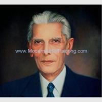 China Stretcher Framing Portrait Oil Painting Custom Oil Portrait Hero Of Pakistan for sale