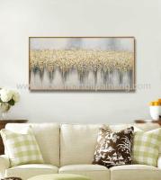 China Hand Painted Gold Foil Painting Abstract Canvas Wall Art For Interior Decoration for sale