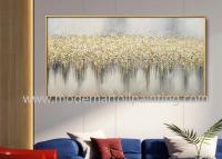 China Hand Painted Gold Foil Painting Abstract Canvas Wall Art For Interior Decoration for sale