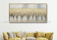 China Hand Painted Gold Foil Painting Abstract Canvas Wall Art For Interior Decoration for sale