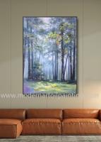 China Abstract Landscape Modern Art Oil Painting For Living Room Forest Tree Painting for sale