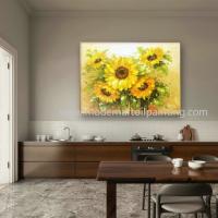 China Palette Knife Sunflower Oil Paintings Floral Wall Art Paintings For Bedroom for sale