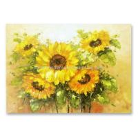 China Palette Knife Sunflower Oil Paintings Floral Wall Art Paintings For Bedroom for sale