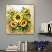 China Floral Sunflower Palette Knife Painting For Living Room Interior Decoration for sale