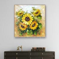 China Floral Sunflower Palette Knife Painting For Living Room Interior Decoration for sale