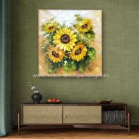 China Floral Sunflower Palette Knife Painting For Living Room Interior Decoration for sale