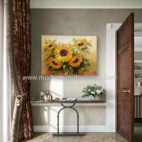 China Sunflower Palette Knife Oil Painting Flowers Wall Art For Bedroom for sale