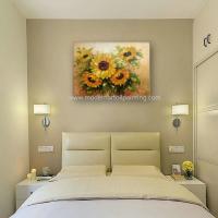 China Sunflower Palette Knife Oil Painting Flowers Wall Art For Bedroom for sale