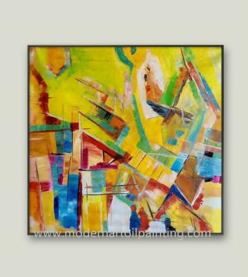 China 5cm Modern Canvas Geometric Abstraction Paintings For Living Room Decoration for sale