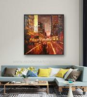 China Cityscape Palette Knife Oil Painting Modern Street Oil Paintings For Decoration for sale