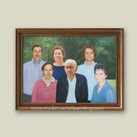 China Family Custom Oil Painting Portraits ​For Side View Cabinet Decoration for sale