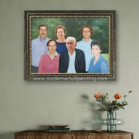 China Family Custom Oil Painting Portraits ​For Side View Cabinet Decoration for sale
