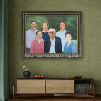 China Family Custom Oil Painting Portraits ​For Side View Cabinet Decoration for sale