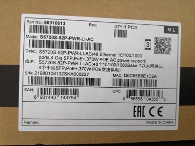 China S5720S-52P-PWR-LI-AC  48 Ethernet 10/100/1000 Ports  4 Gig SFP  PoE+  370W POE AC 110/220V for sale