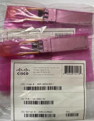China WSP-Q40GLR4L  Cisco 40GBASE-LR4 QSFP transceiver module for SMF, duplex LC connector, up to 2km for sale