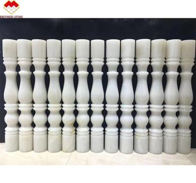 China Standard or Customized Size White Onyx Marble Alabaster Stair Baluster for Luxury Homes for sale