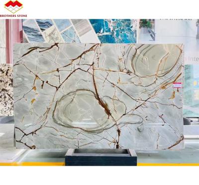 China Blue Roma Quartzite Big Slab Suitable for Hotel Interior Wall and Kitchen Countertop for sale