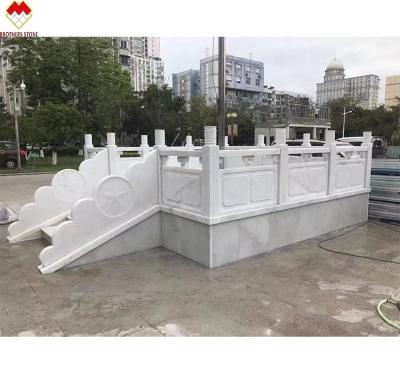 China FOB/CNF Delivery Terms White Marble Handrail Porch Balcony Railing Balustrade for Villa for sale