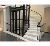 China Modern Polished Beige Marble Stairs for Hotels and Villas Graphic Design Flooring for sale