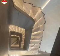 China Modern Polished Beige Marble Stairs for Hotels and Villas Graphic Design Flooring for sale