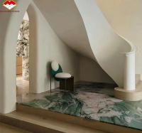 China Modern Calcite Marble Flooring Bata Emerald Green Quartzite Slab for Hotel Wall Panel for sale