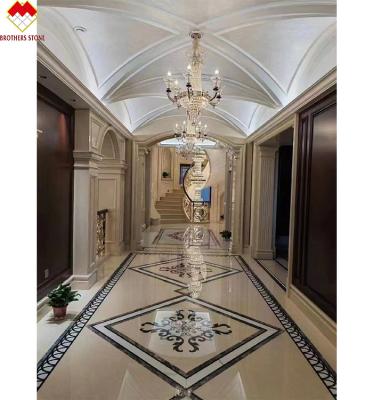China Customized Cut-To-Size Water Jet Marble Inlay Medallion for Modern Villa and Hotel for sale